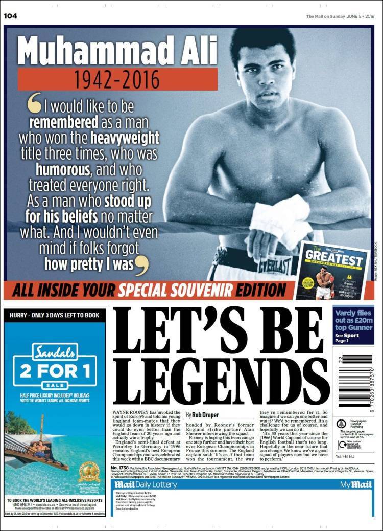 Garbiñe y Muhammad Ali acaparan las portadas | Marca.com