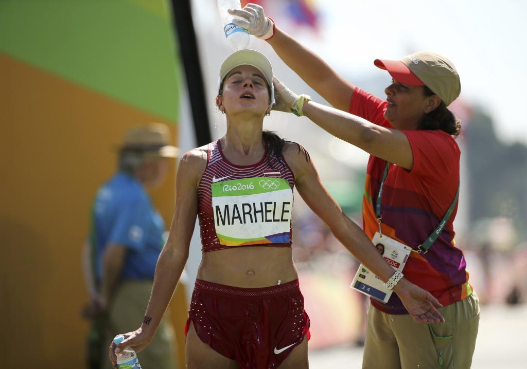 La letona ilona marhele, tras cruzar la meta | Marca.com
