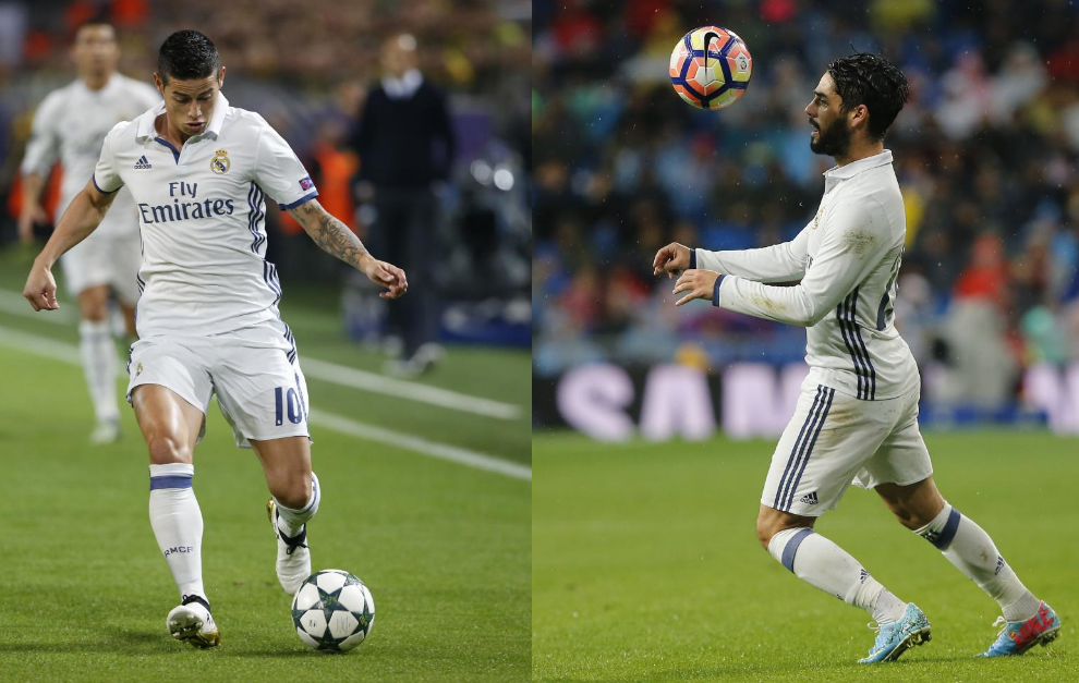 James Rodriguez and Isco splitting the workload | MARCA in English