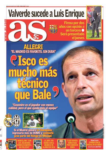 La final de Cardiff, Valverde... protagonistas en las portadas - Foto 9 ...
