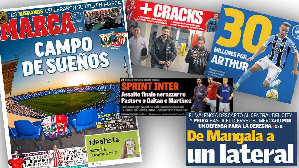 MARCA - Press review: Leganes' cup dreams and deadline day rumours make ...