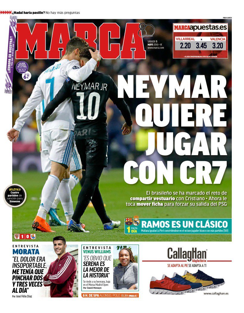 MARCA - Press review: Neymar, Cristiano Ronaldo, Coutinho and Gerrard ...