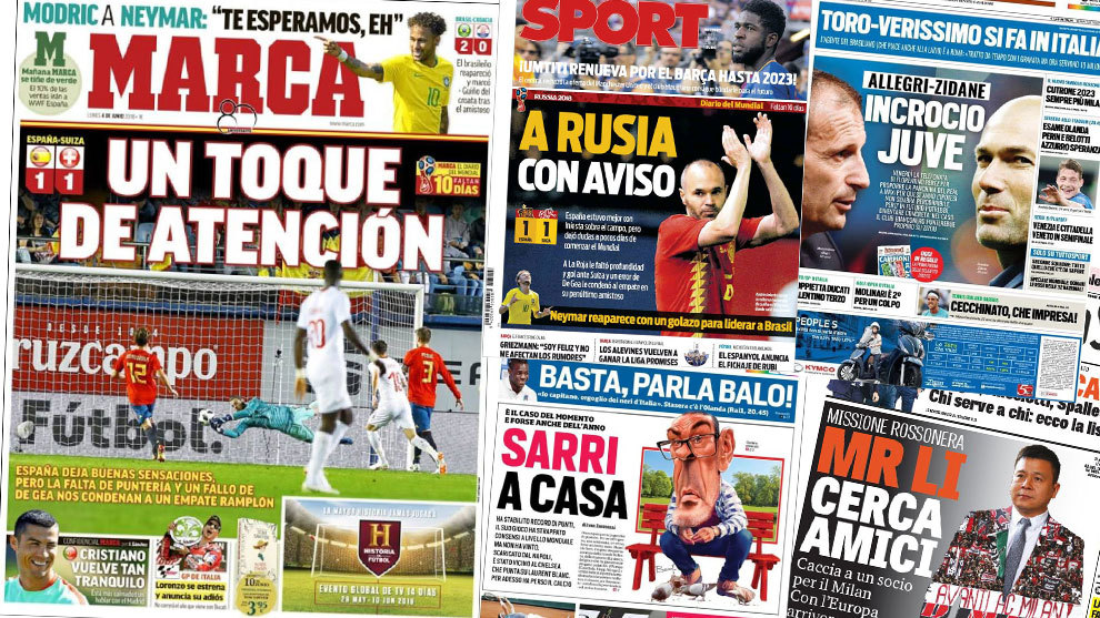 MARCA - Press review: Monday's front pages reflect on Spain's friendly ...