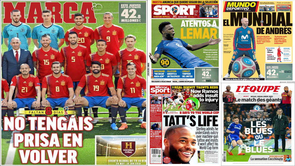MARCA - Press review: Iniesta, Lemar and Sterling feature in Wednesday ...