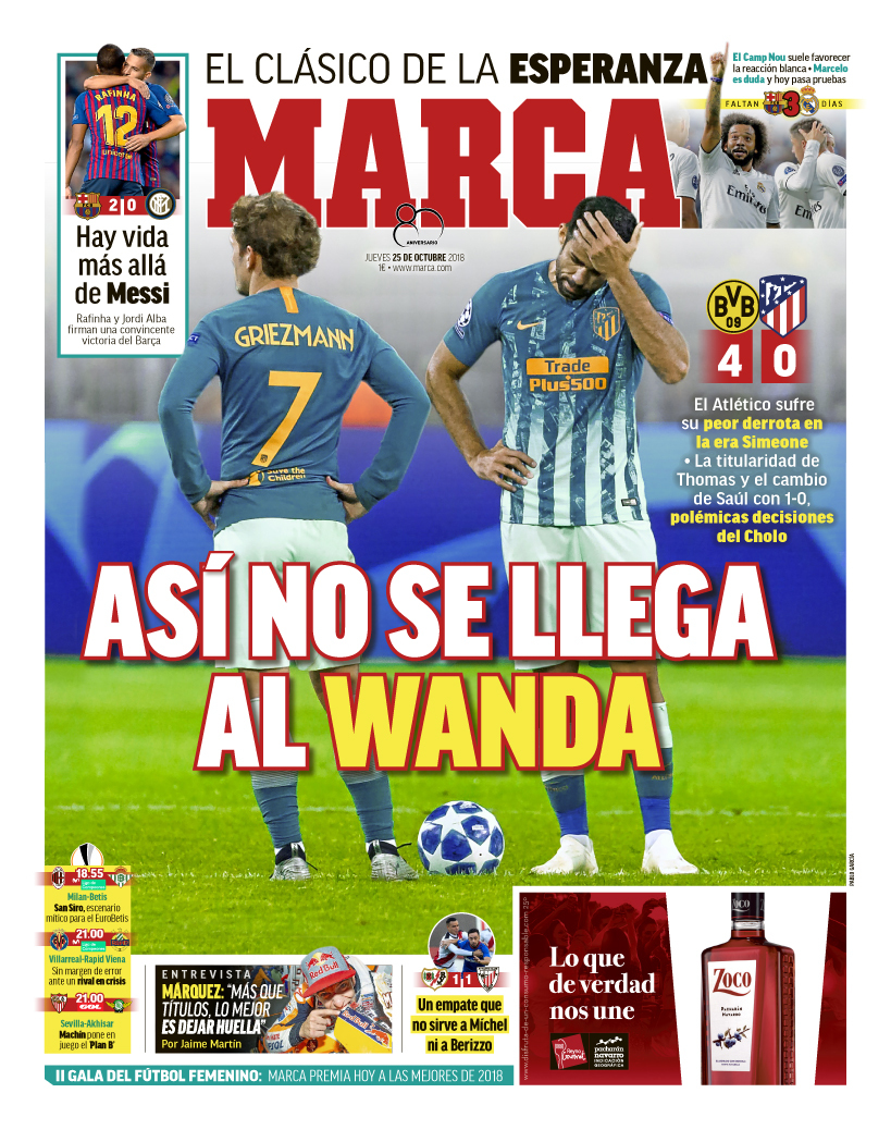 Press review: Thursday's headlines: "Don't turn up to the Wanda like ...