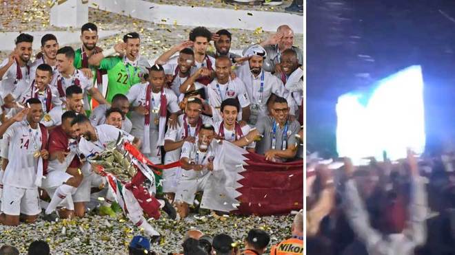 Locura en los aficionados de Qatar para celebrar la Copa Asia | Marca.com