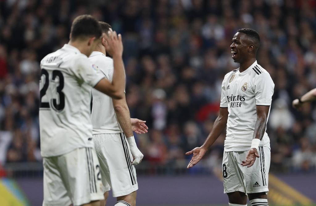 Vinicius with a typical nervous smile as things... | MARCA English