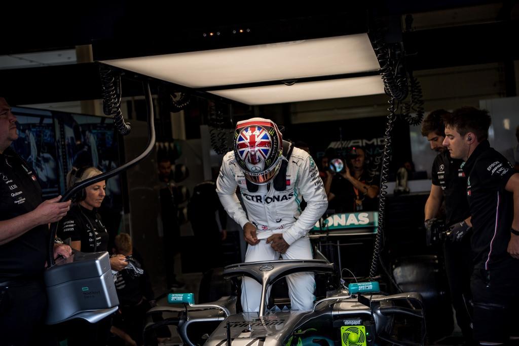 Mercedes' british driver lewis hamilton enters his... | MARCA.com