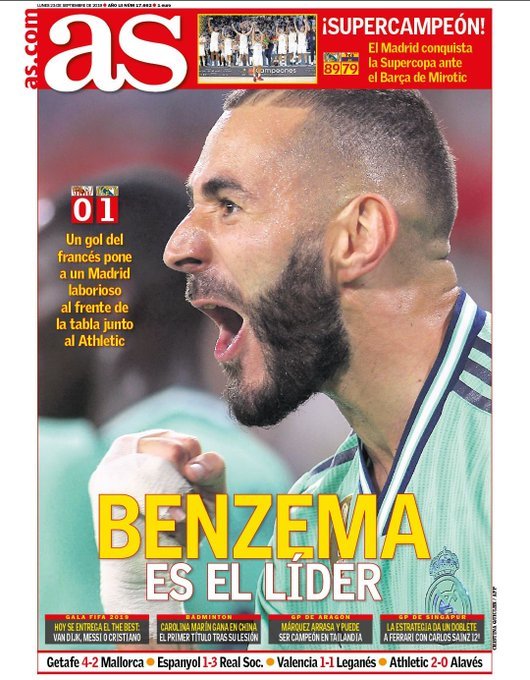Portadas: "Benzema marca el camino", "Reacción urgente", "Por qué ...