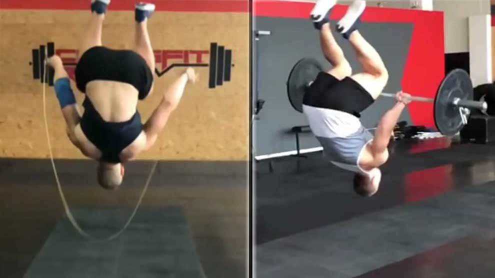 Gimnasia: El hombre capaz de hacer saltos mortales levantando pesas y ...