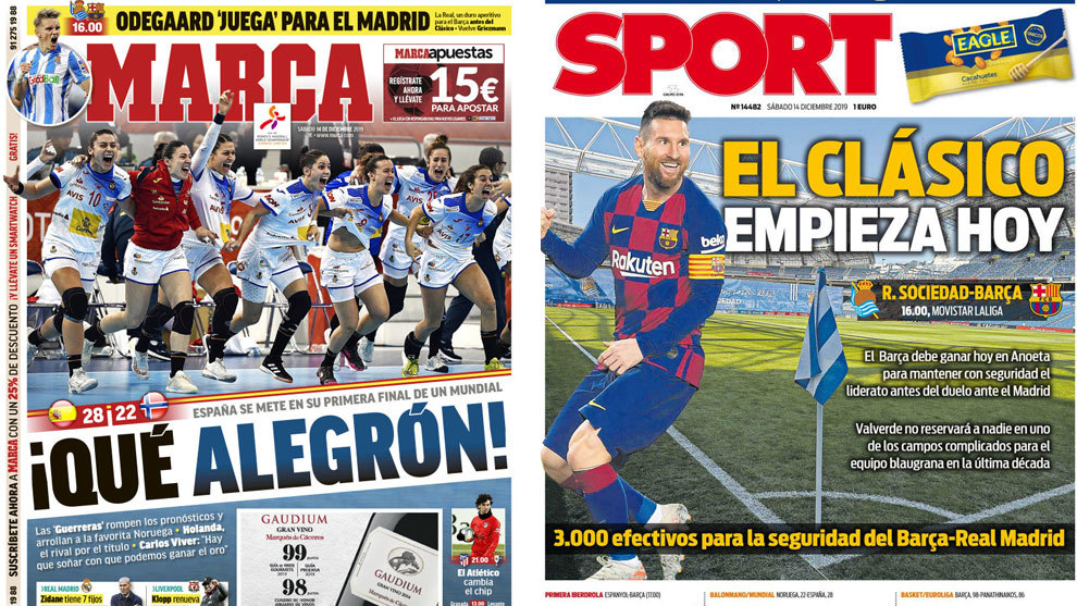 Barcelona's match against Real Sociedad dominates Saturday's front ...