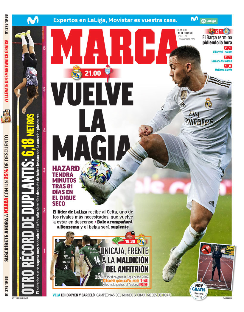 Hazard's return and Barcelona's victory are the top stories of Sunday's ...