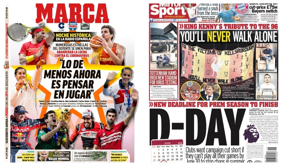 Spain's biggest athletes discussing coronavirus features on Thursday's ...