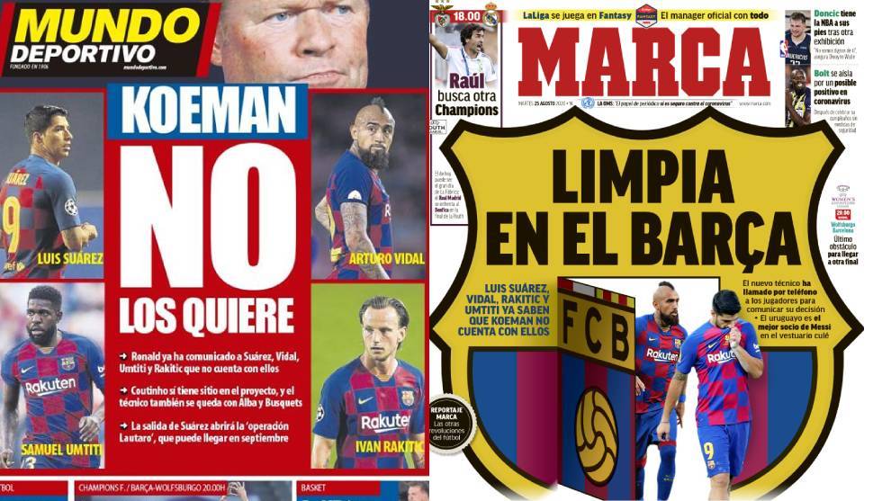 Barcelona's clear-out dominates Tuesday's front pages - Here are the ...
