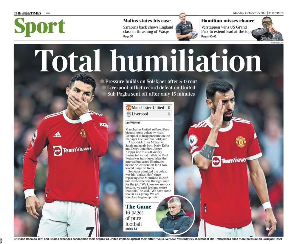 English press blast Ole 'Goner' Solskjaer after his 'total humiliation ...