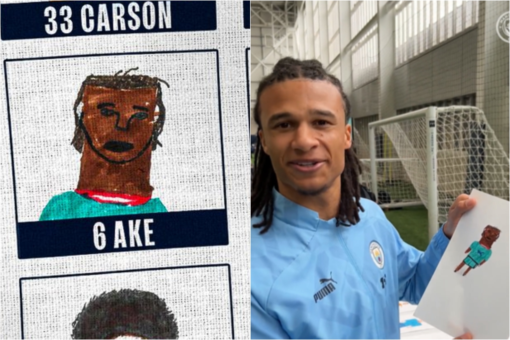 Ake posa con su dibujo | MARCA.com