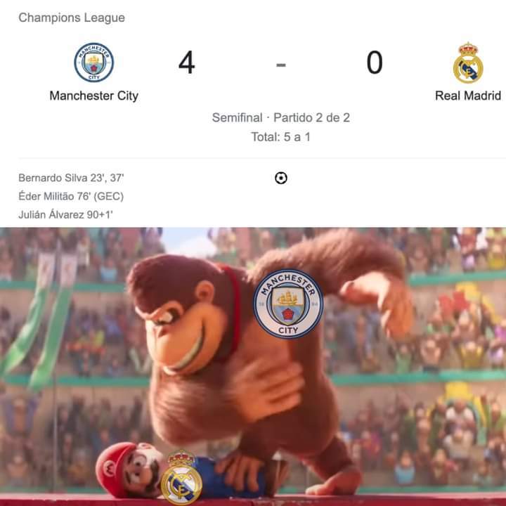 Champions LeagueLos memes tras el manchester city 4-0 real madrid ...