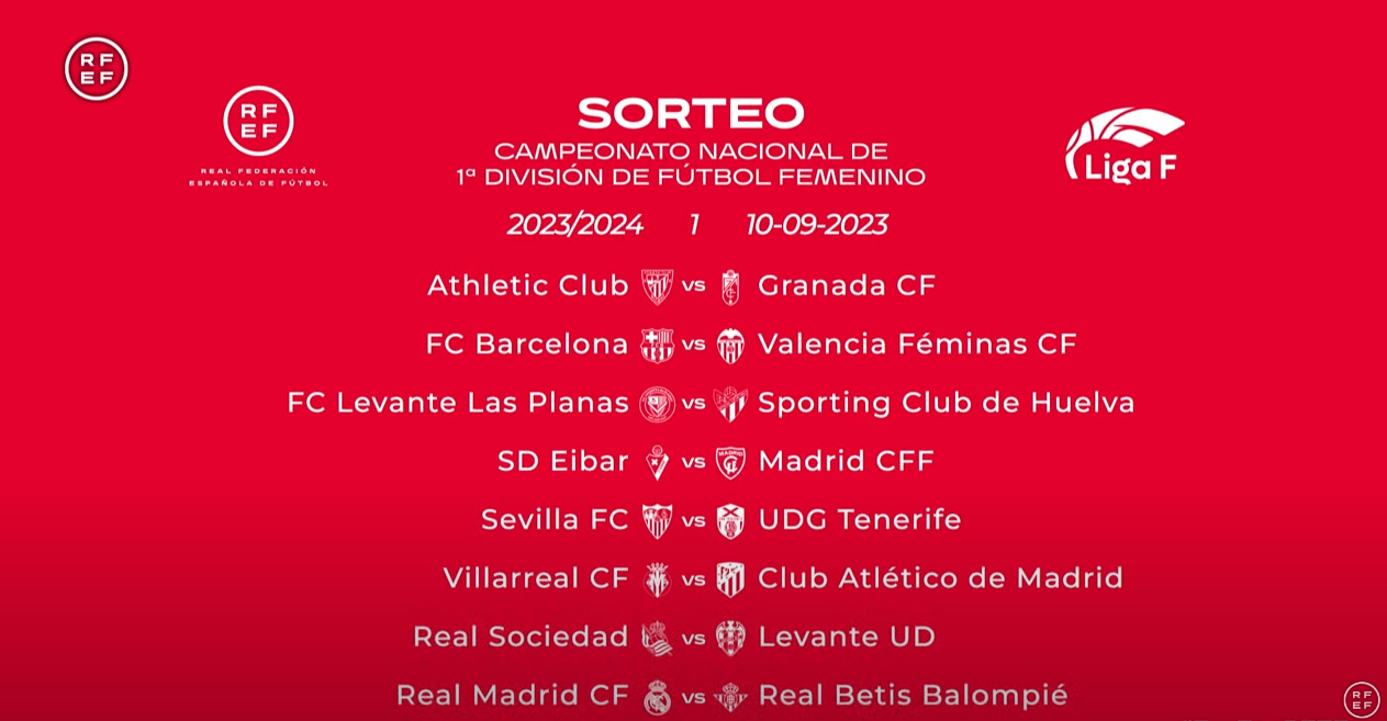 Sorteo Liga F en directo | Conoce los enfrentamiento de la Liga F, en vivo