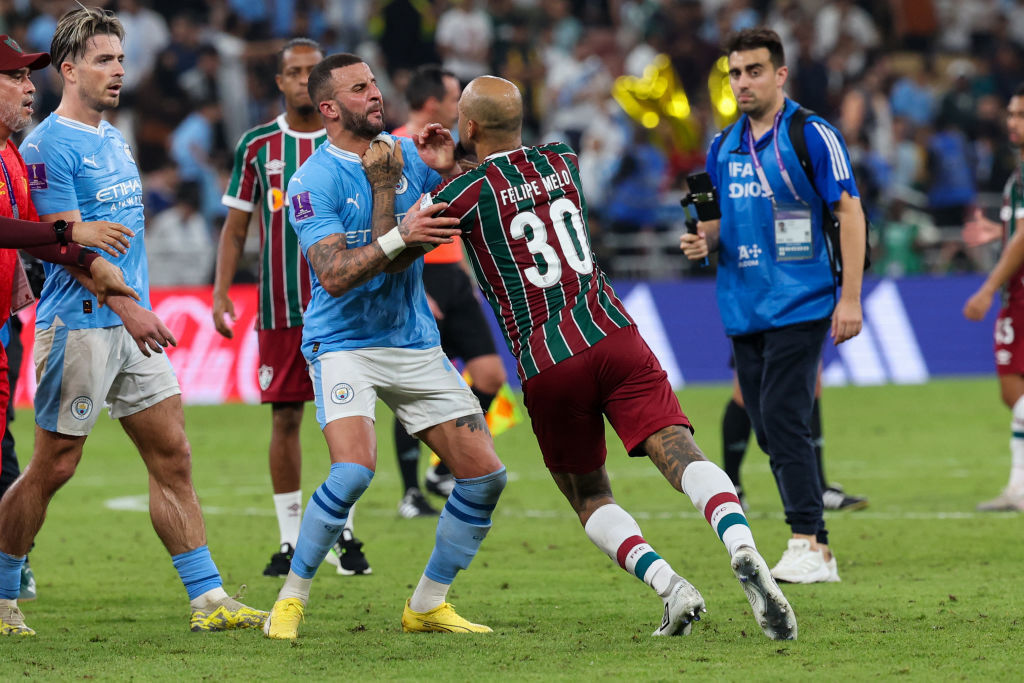 Club World Cup brawl: Felipe Melo lunged at Walker after Manchester ...
