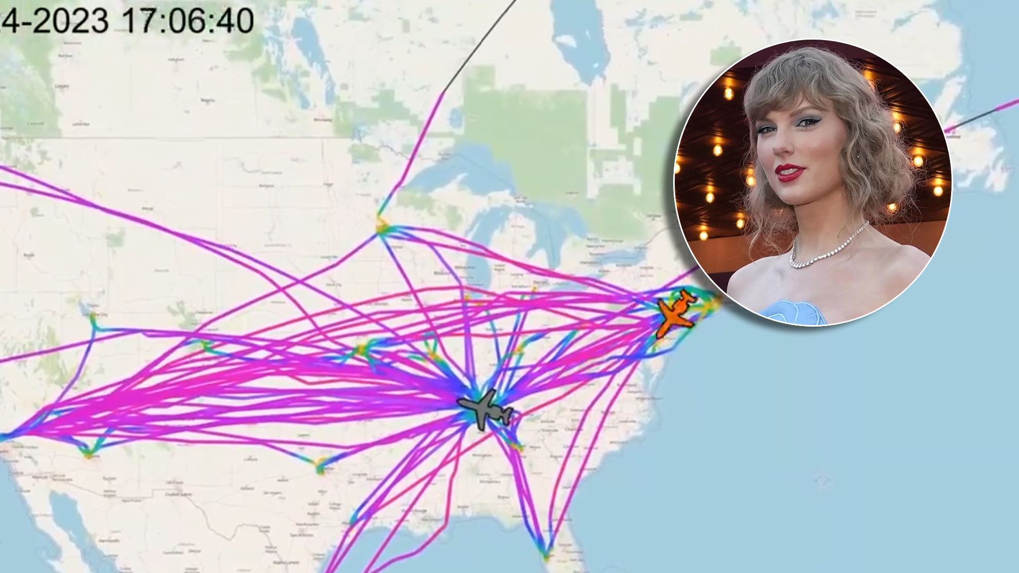 Se hace viral el polémico gráfico de vuelos de Taylor Swift... siendo ...