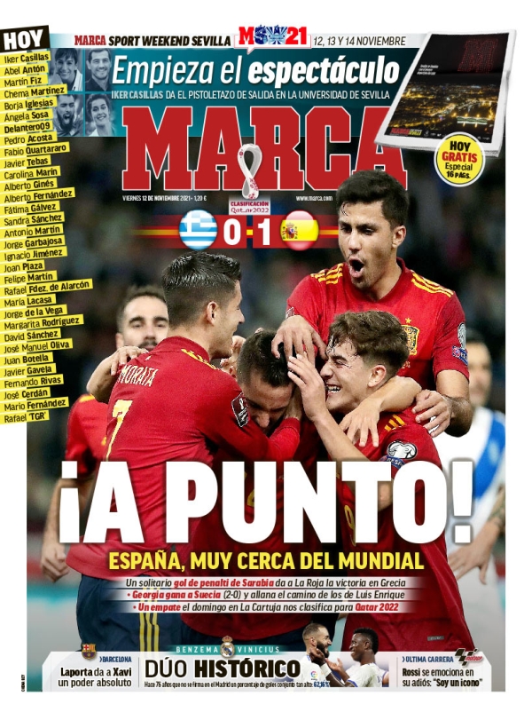 Portada de Marca del día 12/11/2021